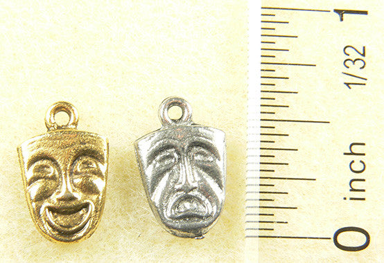 Comedy & Tragedy Face Charm - beadstore.com
